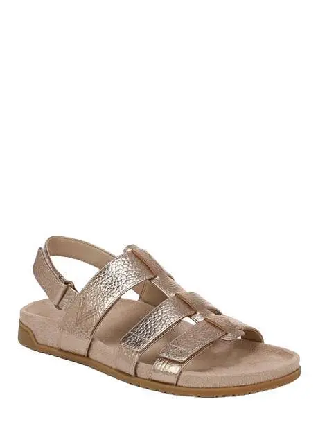 Vionic Leather Fisherman Slingback Sandals - Bronze