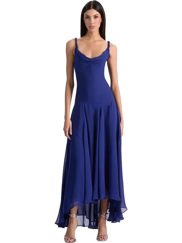 Alice + Olivia Sarika High-low Slip Dress - Blue