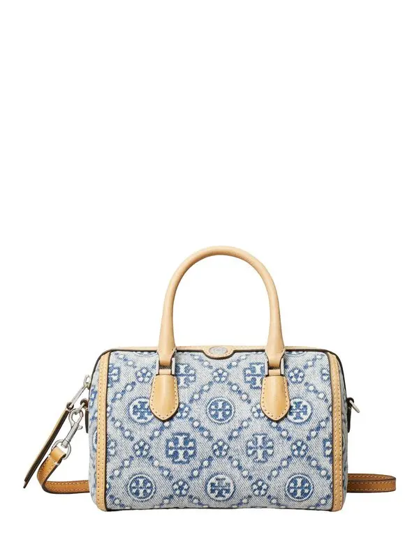Tory Burch Petite T Monogram Jacquard Barrel Bag - Powder Blue