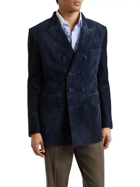 TOM FORD Cashmere Suede Peacoat - Navy