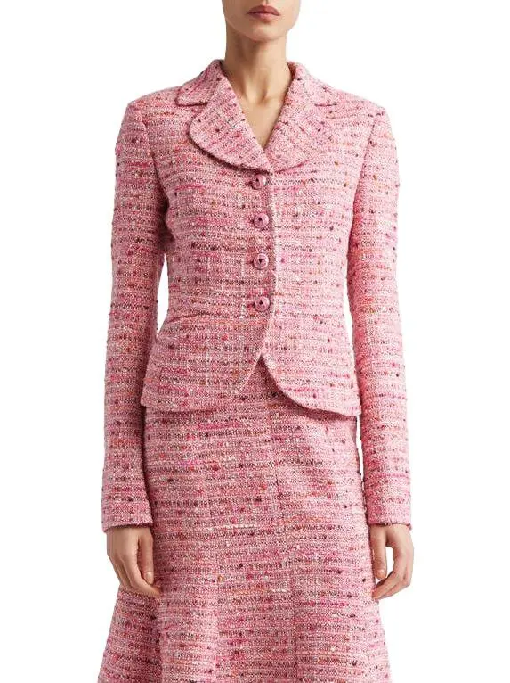 St. John Provence Tweed Jacket - Peony/deep Coral Multi