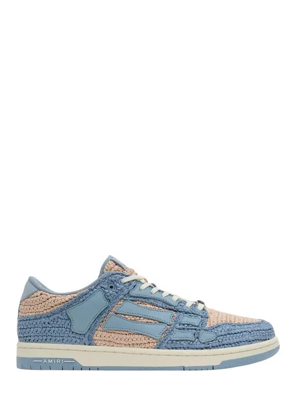 Amiri Skel Top Low Raffia Sneakers - Beige/blue