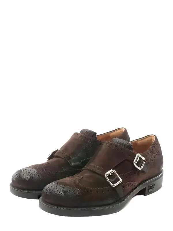 Miu Miu Church's Scamosciato Old Monk Shoes - Brown