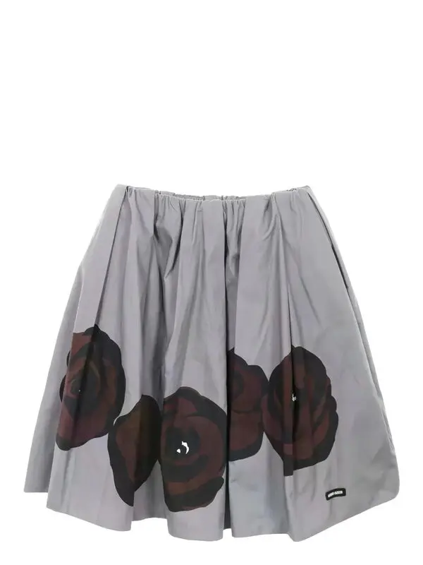 Miu Miu 2010s Floral Mini Skirt - Grey