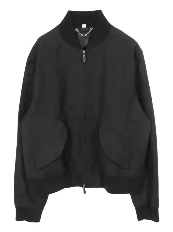 Burberry 2010s Zip-up Wool Jacket - Black