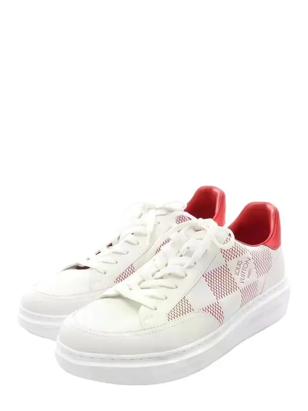 LOUIS VUITTON Beverly Hills Damier Leather Sneakers - White