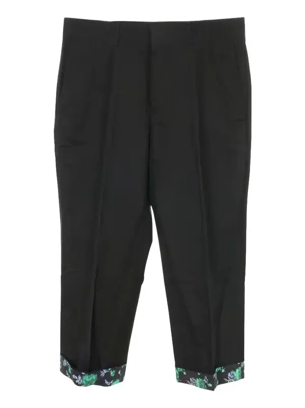 Dior 2010s Floral-cuffs Cotton Trousers - Black