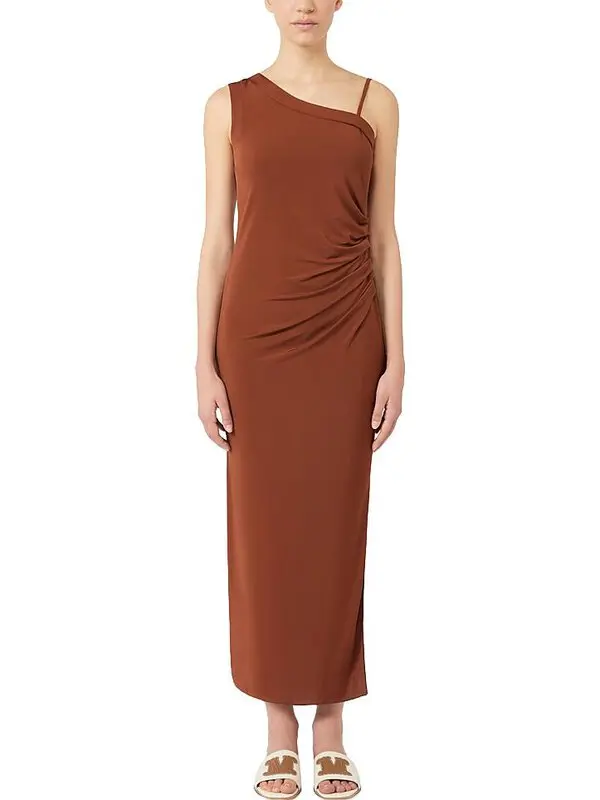 Max Mara Bchfiabe One-shoulder Dress - Chocolate