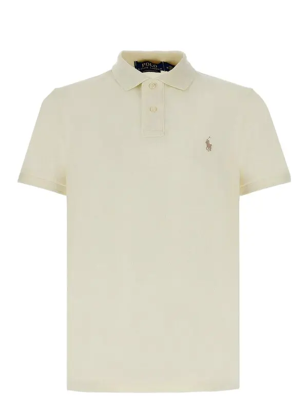 Polo Ralph Lauren Cotton Polo Shirt With Embroidered Logo On The Front - White