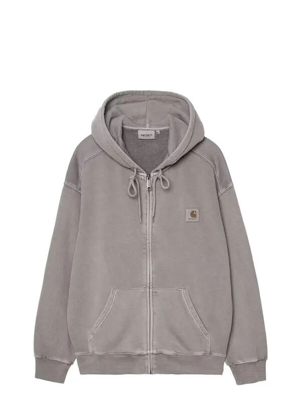 Carhartt Work In Progress Nelson Cotton Zip-up Hoodie - Grey