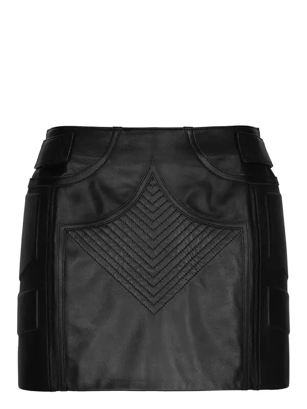 Dolce & Gabbana Nappa Leather Miniskirt - Black