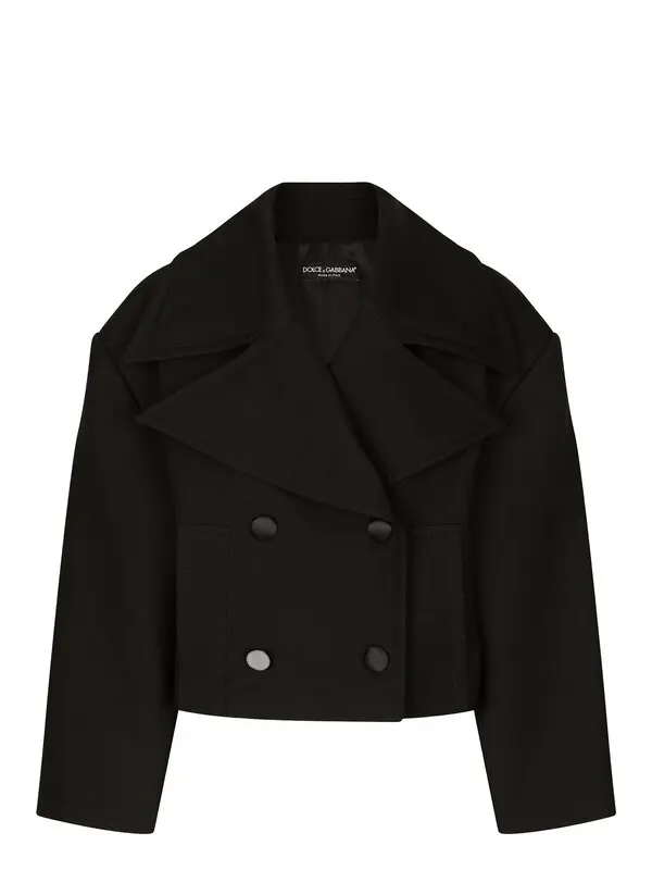 Dolce & Gabbana Short Oversize Double-breasted Jacket - Black
