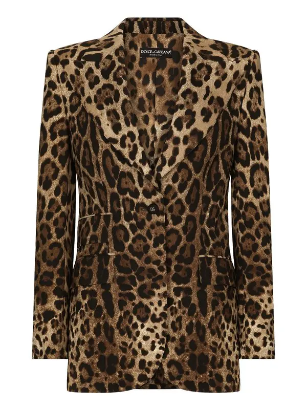 Dolce & Gabbana Leopard-print Wool Turlington Jacket - Animal Print