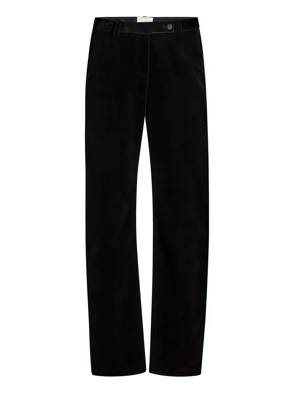 Khaite Hunter Velvet Wide-leg Pants - Black