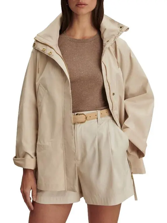 Varley Jeanie Hooded Water Repellent Jacket - Oat Milk