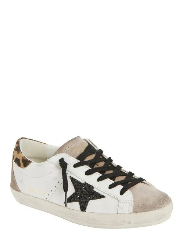 GOLDEN GOOSE Super Star Low-top Sneaker - White/black/beige/leopard