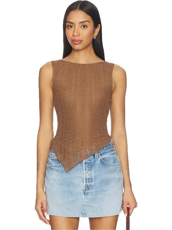MORE TO COME Palima Top - Brown