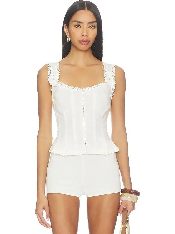 Free People Bridgette Corset Top - Clean Ivory