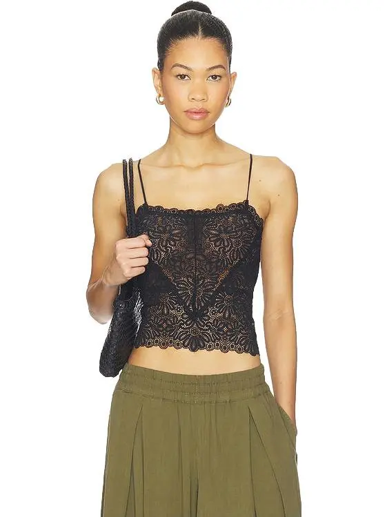 Free People Love And Lace Cami - Black