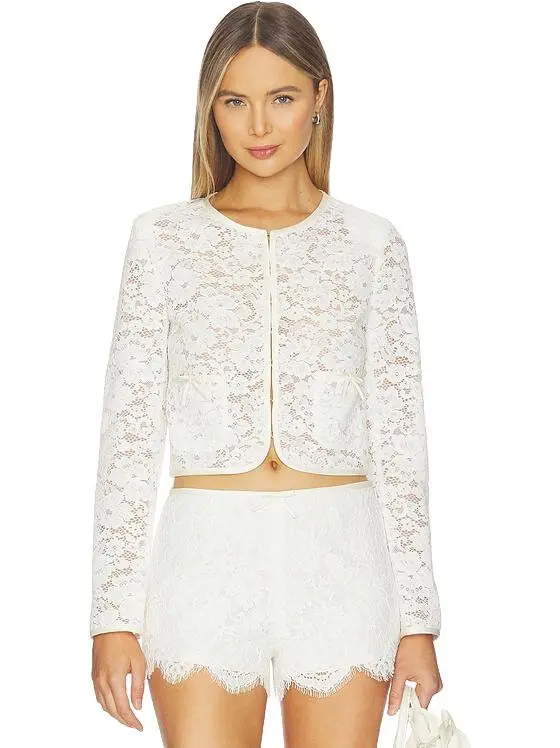 LoveShackFancy Junetta Lace Jacket - Ivory