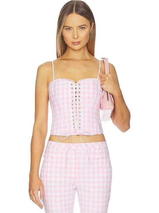 LoveShackFancy Bensen Bustier - Cheerful Pink