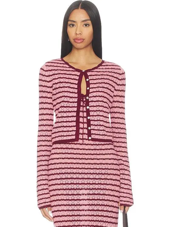 L*Space Rosalie Cardigan - Strawberry Stripe