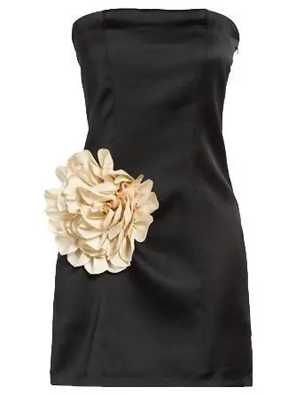 VICOLO Satin Mini Dress - Black