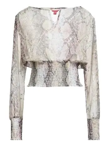 Guess Georgette Snakeskin-print Top - Green