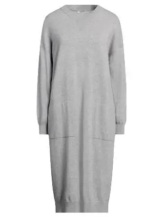 Peserico Midi Dress In Virgin Wool, Silk, And Cashmere - Grey