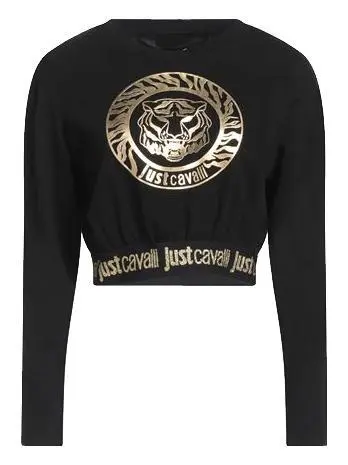 Just Cavalli Cotton Jersey Crop Top - Black