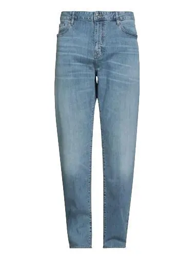 Armani Exchange Tapered Jeans With Logo And Studs - Blue