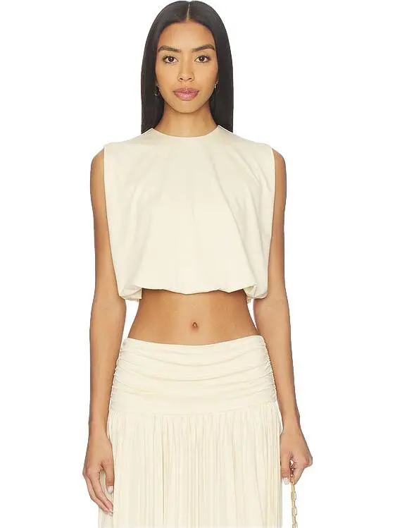 MORE TO COME Remi Folded Bubble Top - Yellow