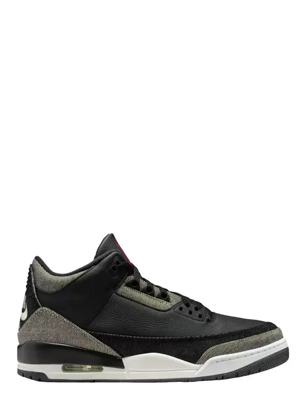 JORDAN Air 3 Denim Sneakers - Black