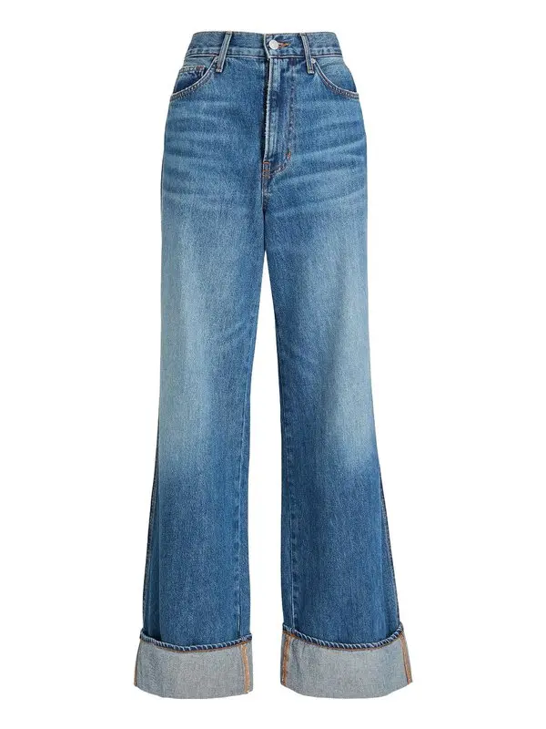 Veronica Beard Taylor High-rise Wide-leg Jeans - Mid Denim