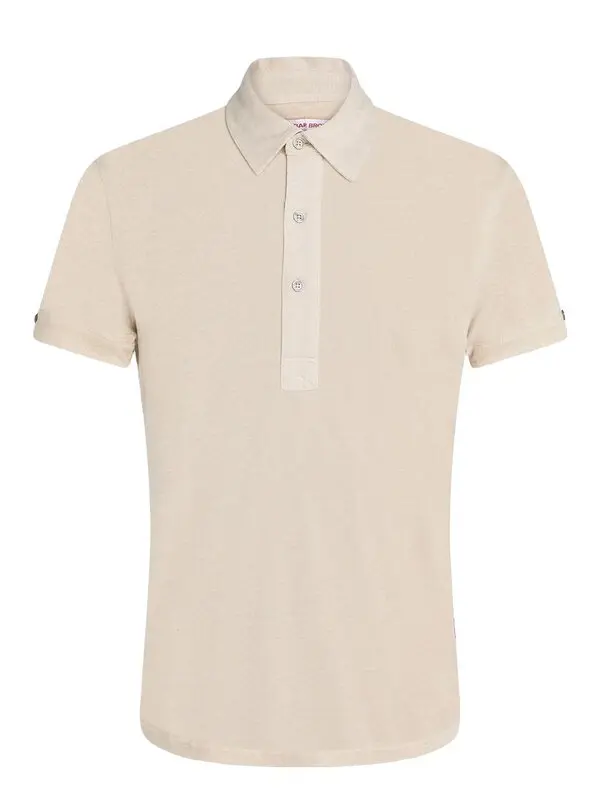 Orlebar Brown Sebastian Linenjersey Polo Shirt - Stone