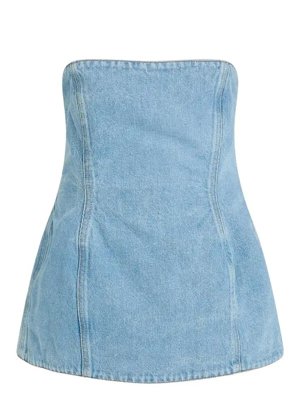 Magda Butrym Strapless Denim Top - Light Denim