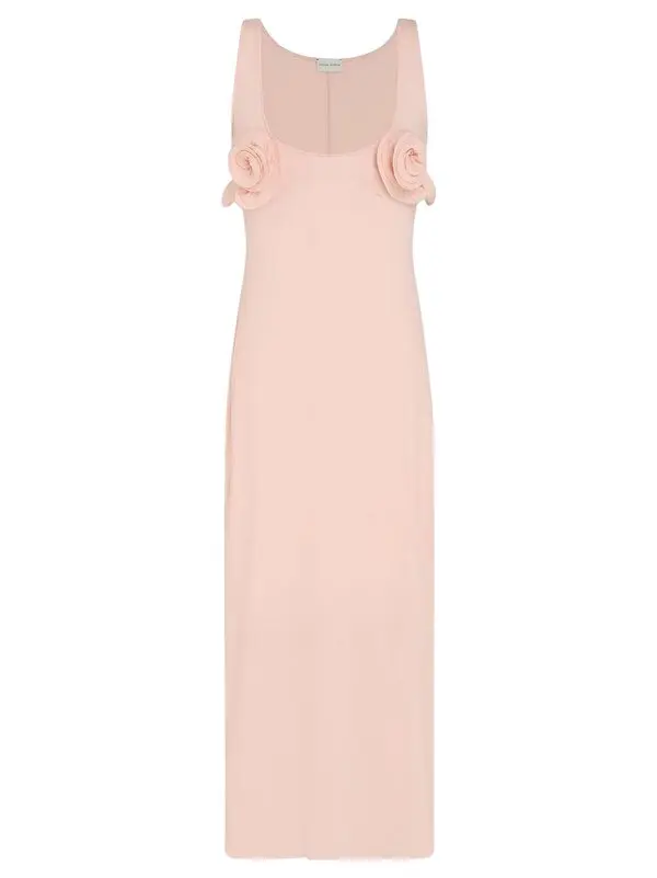 Magda Butrym Floral-appliquéd Jersey Midi Dress - Pastel Orange