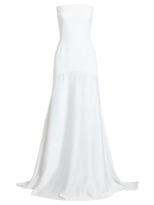 Solace London Alessandra Strapless Crepe Maxi Dress - White
