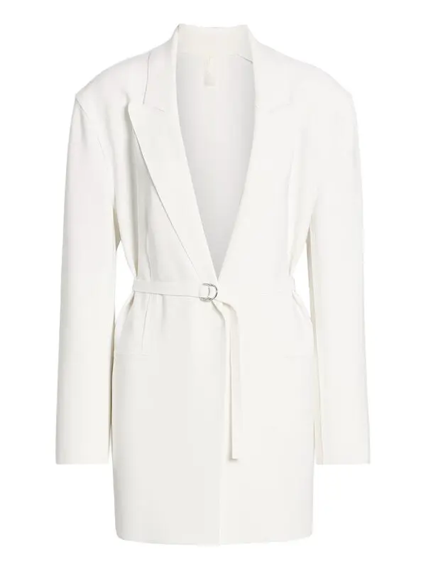 Norma Kamali Belted Cady Blazer - White