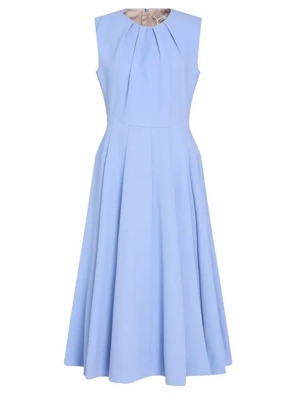 EMILIA WICKSTEAD Marlen Pleated Crepe Midi Dress - Light Blue