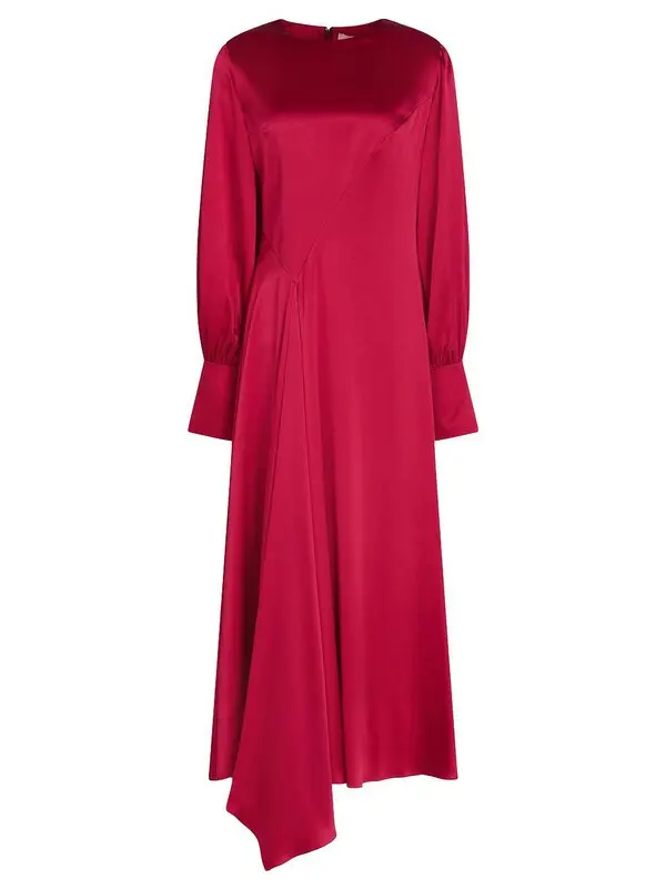 ROKSANDA Hayat Pleated Silk-satin Midi Dress - Crimson