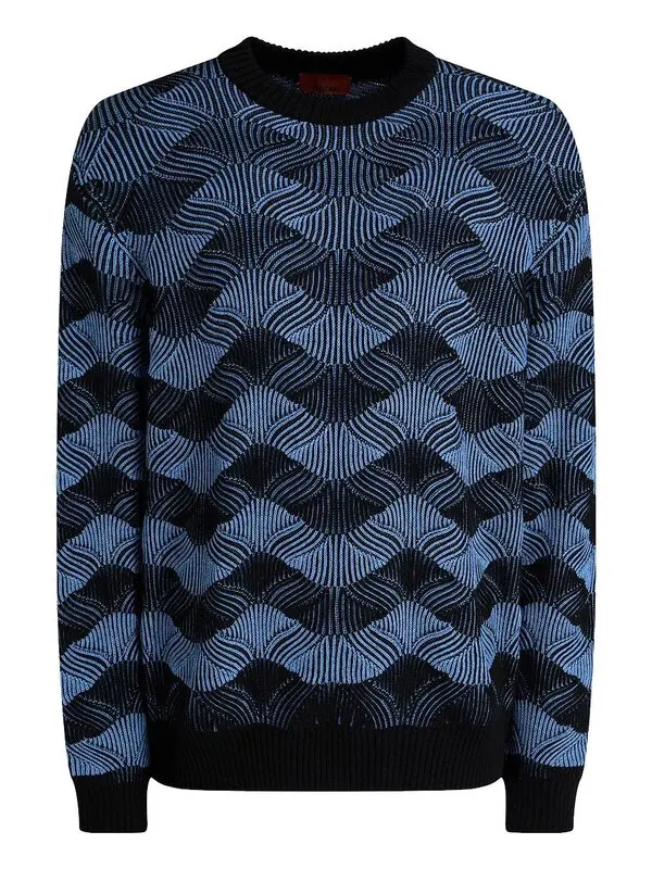 Missoni Jacquard-knit Wool And Cotton-blend Sweater - Black