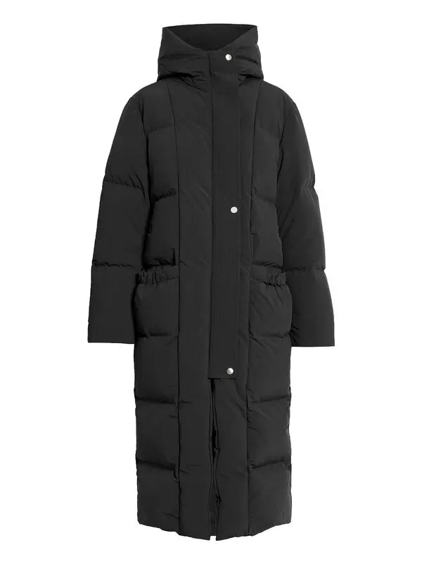 JIL SANDER Quilted Shell Hooded Down Coat - Black