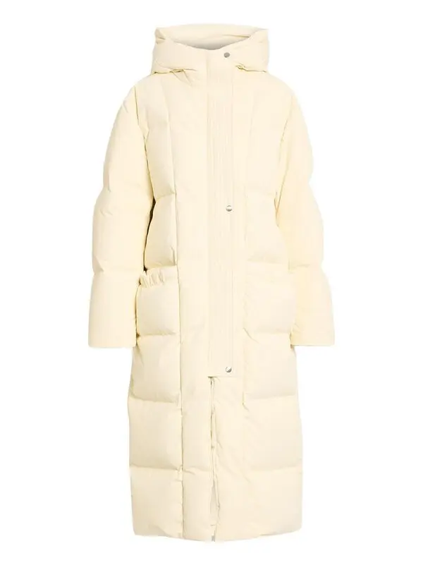 JIL SANDER Quilted Shell Hooded Down Coat - Cream
