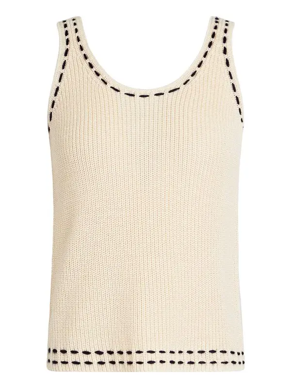Zimmermann Ribbed Cotton Tank - Cream