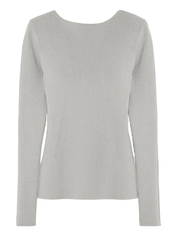 Max Mara Leisure Favella Metallic Ribbed-knit Sweater - Light Gray