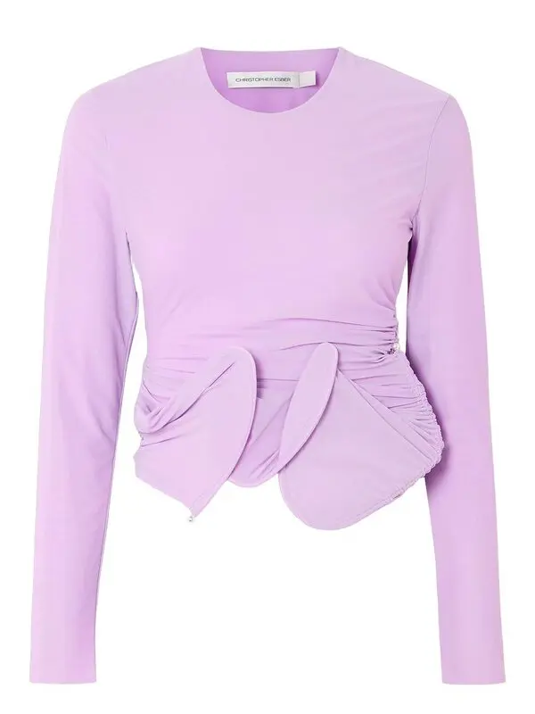 Christopher Esber Venus Looped Ruched Stretch-jersey Top - Lilac