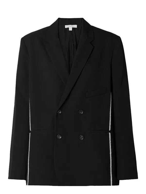 DIOTIMA Hodges Double-breasted Wool-twill Blazer - Black