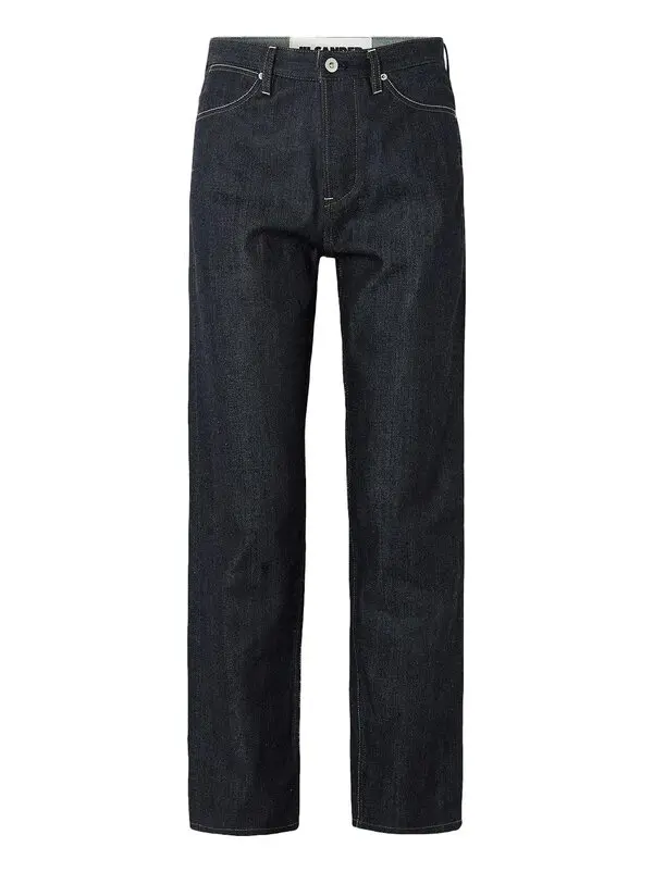 JIL SANDER Cropped High-rise Straight-leg Jeans - Dark Denim