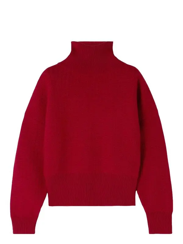 Max Mara Bessica Wool And Cashmere-blend Turtleneck Sweater - Crimson